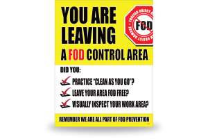 FOD Sign 11x14 Leaving Control Area